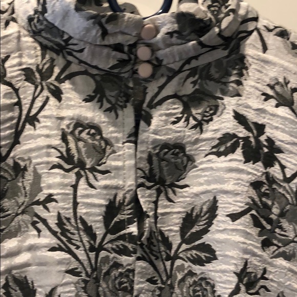 Vintage | Dresses | Vintage Silver Metallic Rose Print Midi Dress ...